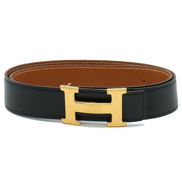 Hermes | Accessories | Hermes H Belt Reversible Leather Black Brown 8 H ...